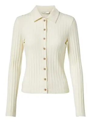 Vince Ribbed-knit Cardigan - White
