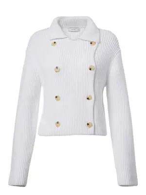 Vince Double-breasted Cotton-blend Jacket - White