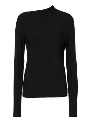 TOTEME Draped Jersey Top - Black
