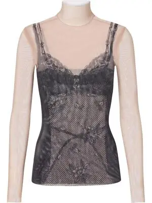 Balenciaga Trompe L'œil Lace Top - Black