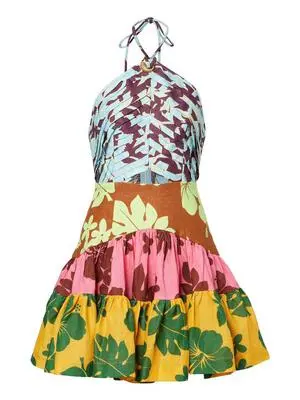 ALEMAIS Poppy Printed Halterneck Mini Dress - Multicoloured