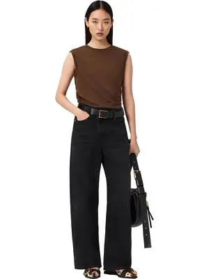 ALLSAINTS AllSaints Sleeveless Ruched Tank Top Brown