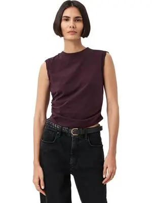 ALLSAINTS AllSaints Sleeveless Ruched Tank Top Red