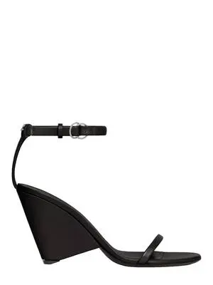 COURREGES Oblique Wedge Sandals - Black