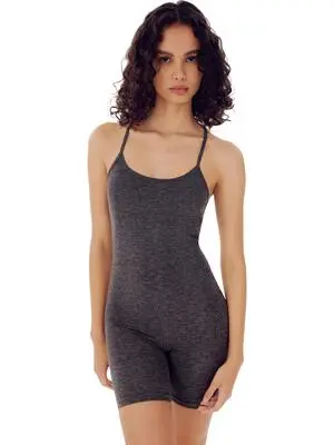 Splits59 SPLITS59 Airweight 6â Short Jumpsuit Heather Grey