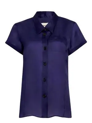 Khaite Keefe Silk Organza Top Amethyst