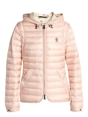 Moncler Moncler Karura Hooded Down Jacket With Zip-Off Sleeves Medium Pink