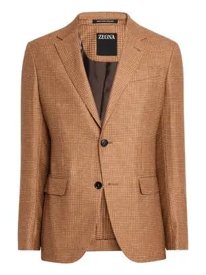 Zegna Prince Of Wales Sport Coat - Camel