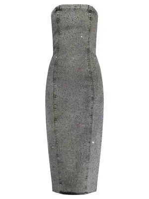 GESTUZ Denim Midi Dress - Grey