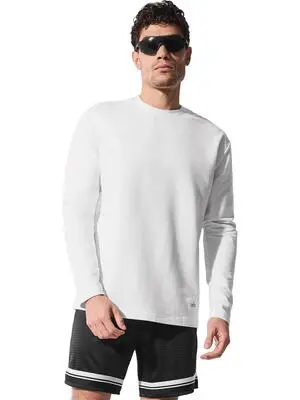 Alo Yoga Double Take Long Sleeve Crewneck Top - White