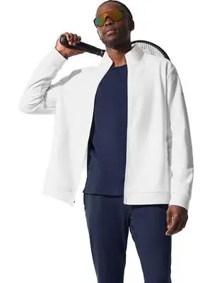 Alo Yoga Conquer Max Mock Neck Full Zip Jacket - White