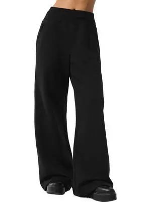 Alo Yoga Serenity Wide-Leg Sweatpants - Black | Editorialist