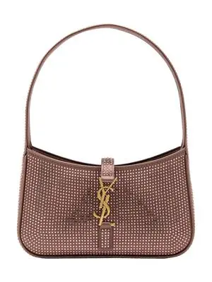 Saint Laurent Le 5 À 7 Mini Crystal-embellished Top Handle Bag - Pink