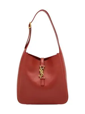 Saint Laurent Le 5 À 7 Small Leather Hobo Bag - Red