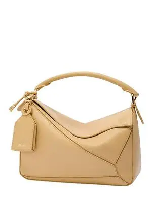 Loewe Puzzle Small Leather Top-Handle Bag Dark Butter