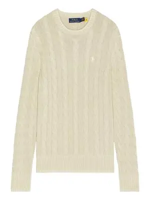 Ralph Lauren Garment Dyed Cable Knit Crewneck Sweater - Natural