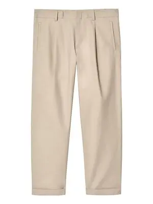 Cos Tapered Cotton Turn-Up Pants Beige