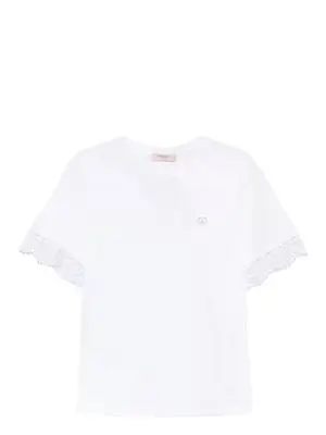 TWINSET Lace-detail T-shirt - White