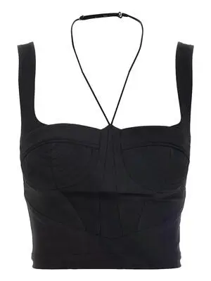NENSI DOJAKA Shaped Halterneck Top - Black
