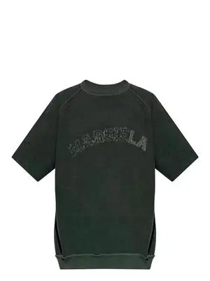 MAISON MARGIELA Logo-embroidered T-shirt - Black
