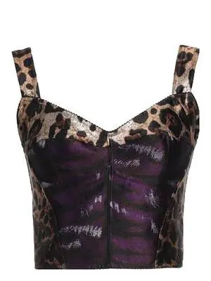 Dolce & Gabbana Leopard-print Corset Top - Purple