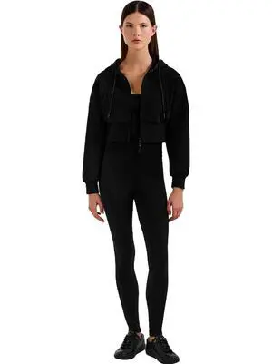 Rudsak Cropped Zip-up Hoodie - Black