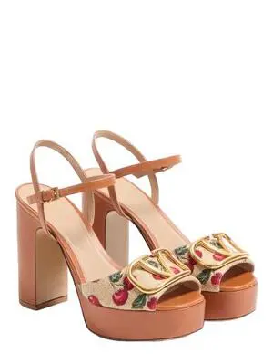 Valentino Garavani Vlogo Signature Cherryfic Platform Sandal - Red