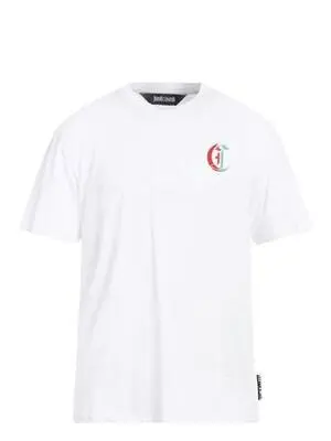 Just Cavalli Man T-shirt Black Size S Cotton White