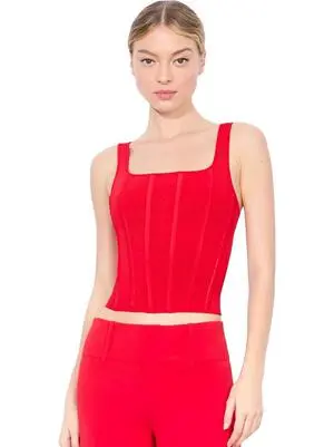 Alice + Olivia Sariah Corset Tank - Red