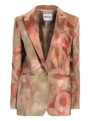 DONDUP Multicolor Patterned Velvet Blazer - Khaki