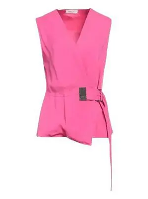 Fabiana Filippi Viscose Wrap Top With Embellishments - Pink