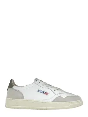 AUTRY Medalist Leather Low Top Sneakers - White/covert Green