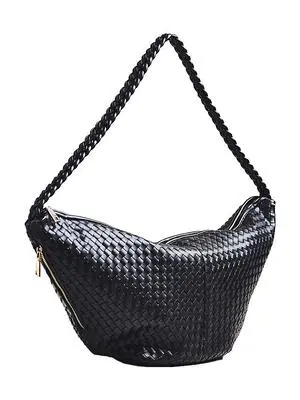 MELIE BIANCO Woven Crossbody Bag Black