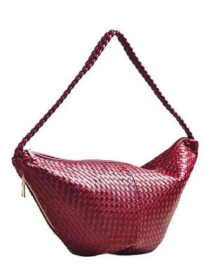 MELIE BIANCO Woven Crossbody Bag Cranberry