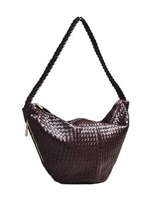 MELIE BIANCO Woven Crossbody Bag Espresso