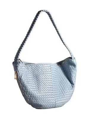 MELIE BIANCO Woven Crossbody Bag Light Blue