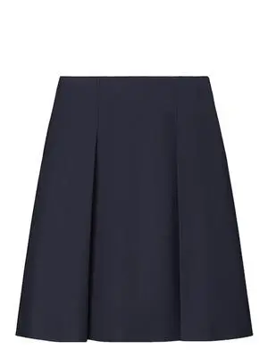 Tory Burch Pleated Twill Skirt - Medium Navy