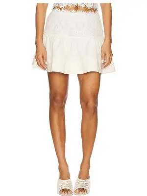 For Love & Lemons Doily Lace Mini Skirt - Cream