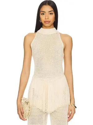 Devon Windsor Titan Crochet Top - Tan