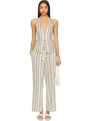Free People X Take Me To Paris Striped Set In In Ivory - Rocky Stripe