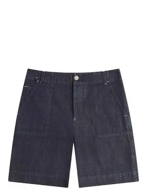 Jacquemus Cotton Denim Shorts - Dark Navy