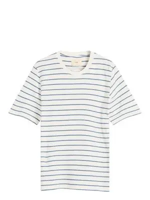 Folk Textured Stripe T-shirt Off White/soft Blue