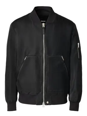 Mackage Emilio Satin Bomber Jacket - Black
