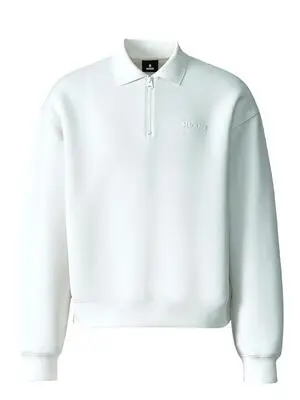 Mackage Half-Zip Double-Face Jersey Sweater Cream