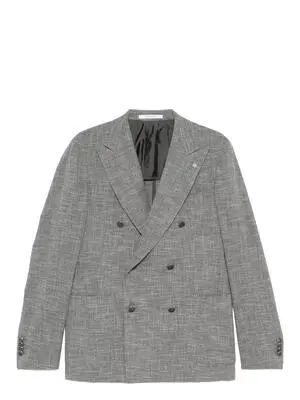 Tagliatore Textured Double-breasted Blazer - Grey