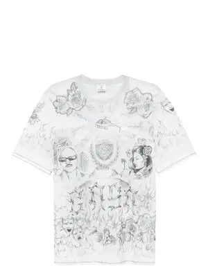 Casablanca Tattoo-print Mesh T-shirt - Grey