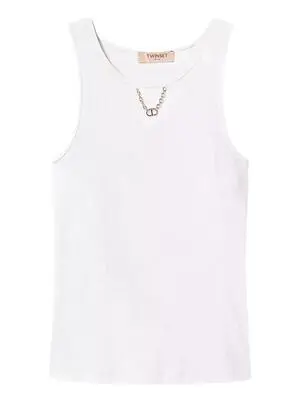 TWINSET Cotton Tank Top - White