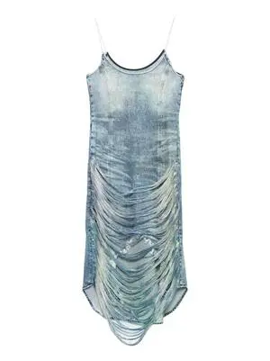 DIESEL® Fringed Minidress - Blue
