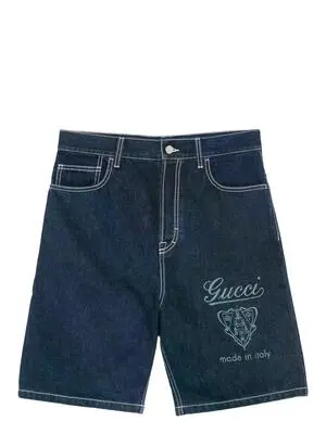 Gucci Lasered Denim Shorts - Blue