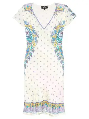 Etro Paisley-print Midi Dress - Neutrals